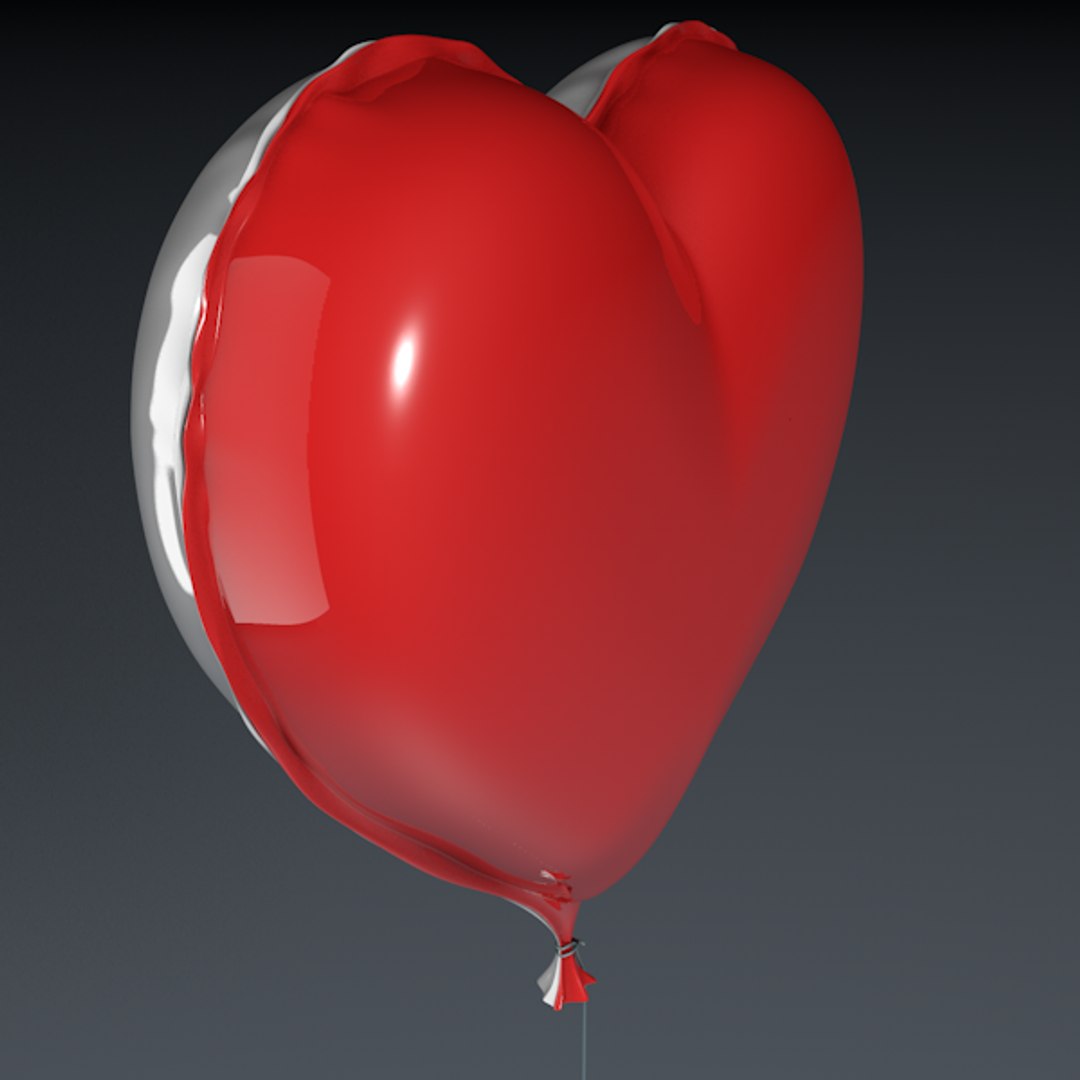 Realistic Heart Balloon 3d Model