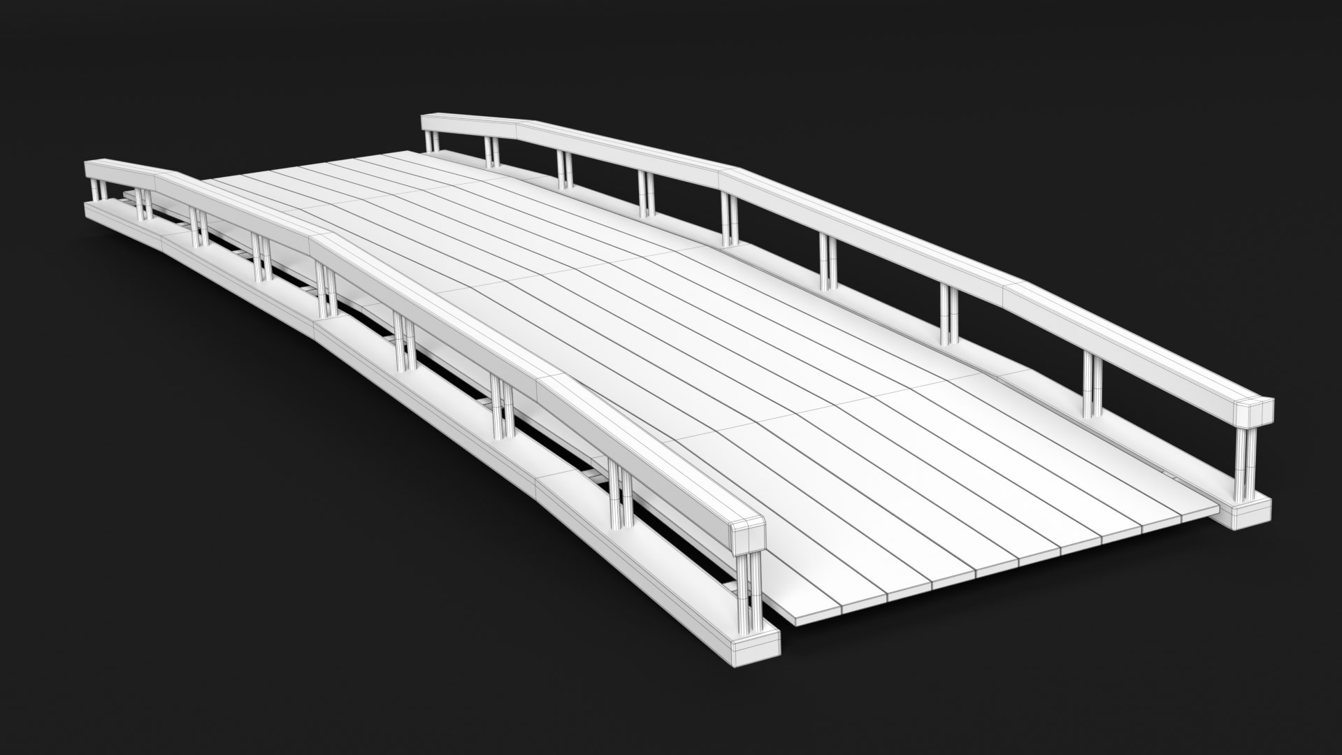 3D Model Small Wooden Bridge - TurboSquid 1651145