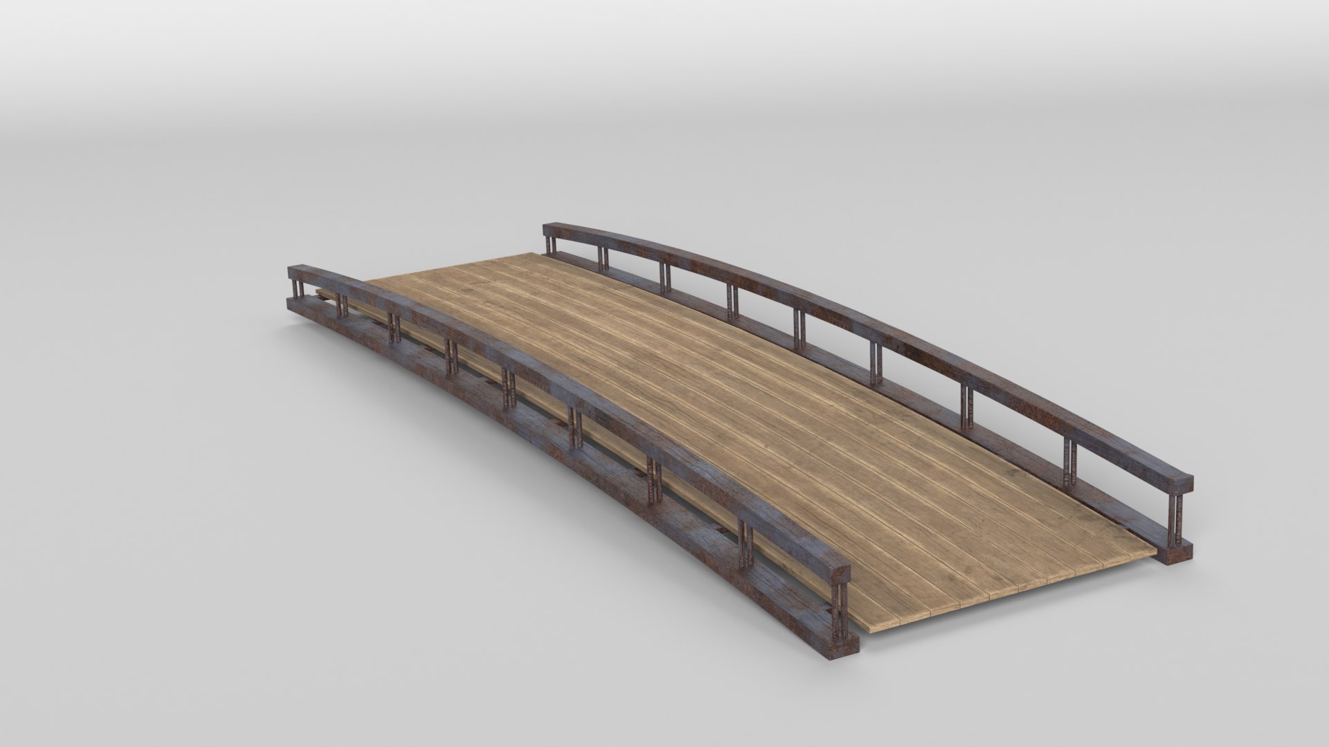 3D Model Small Wooden Bridge - TurboSquid 1651145