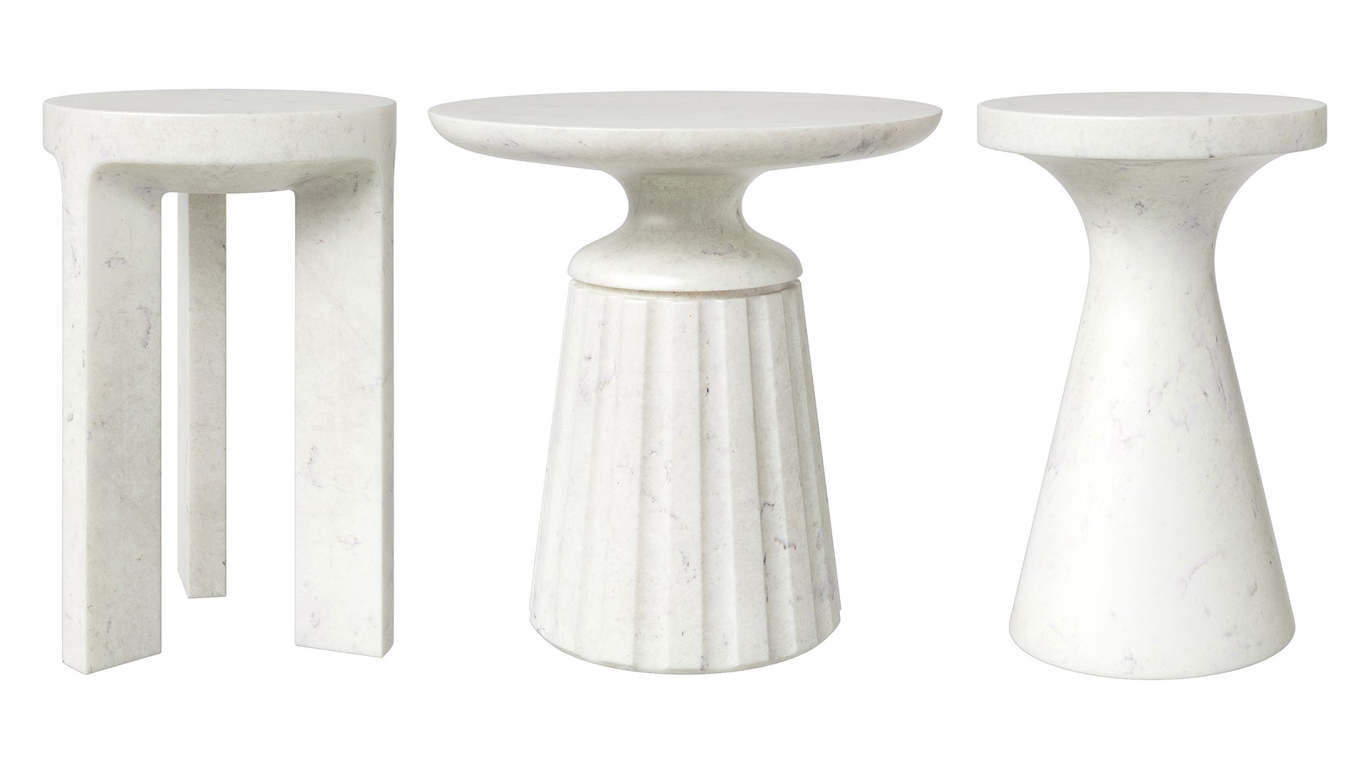 3D Model Banana Republic Marble Side Tables Alta - TurboSquid 2243393
