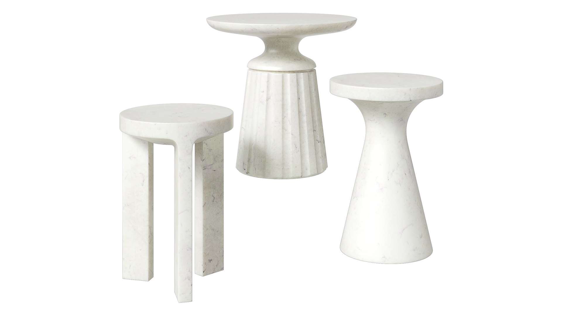 3D Model Banana Republic Marble Side Tables Alta - TurboSquid 2243393