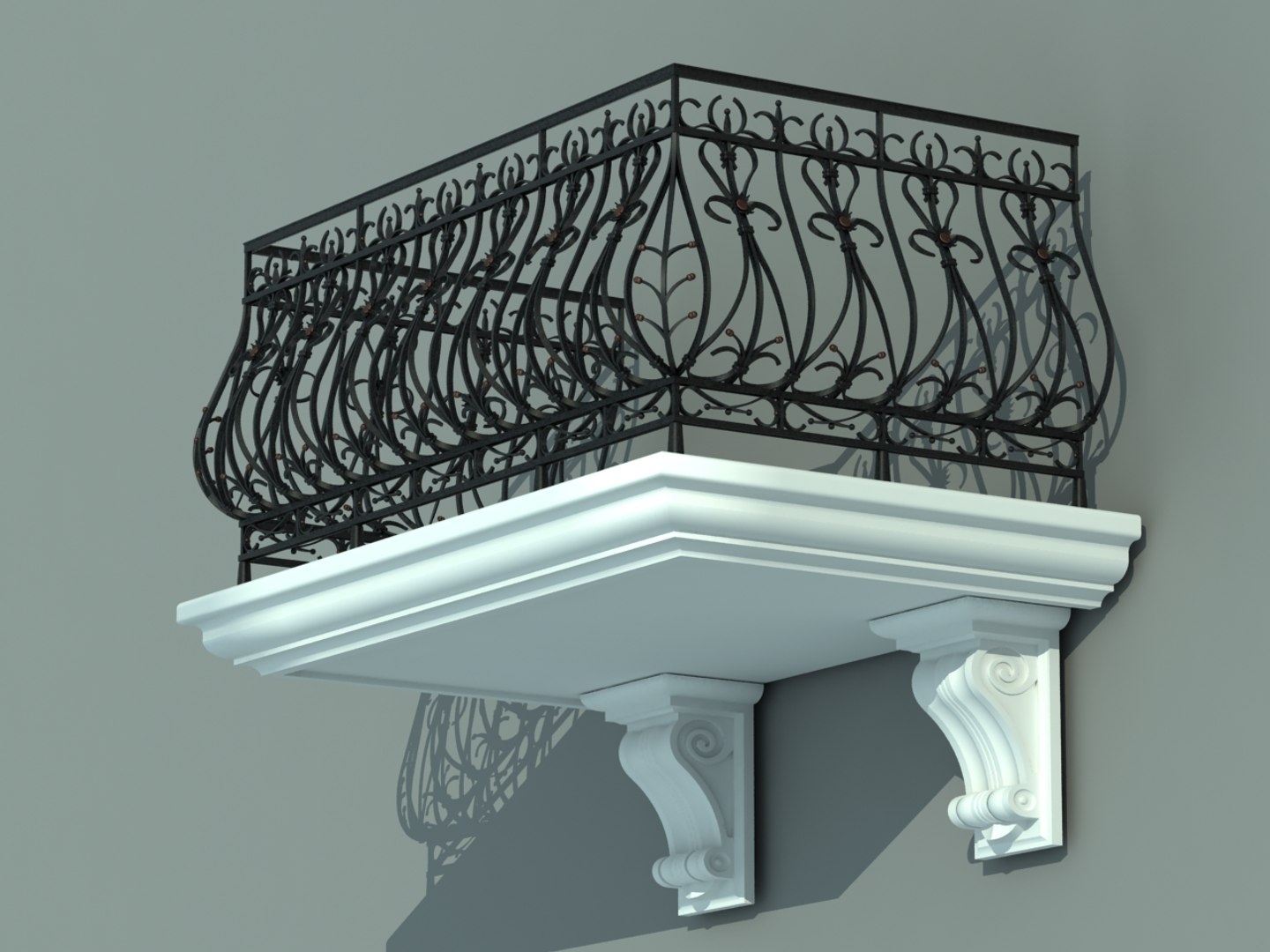 3d Architectural Balcony Model