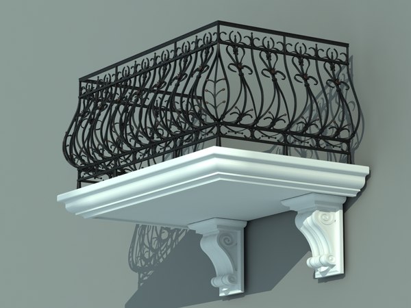 3d architectural balcony model
