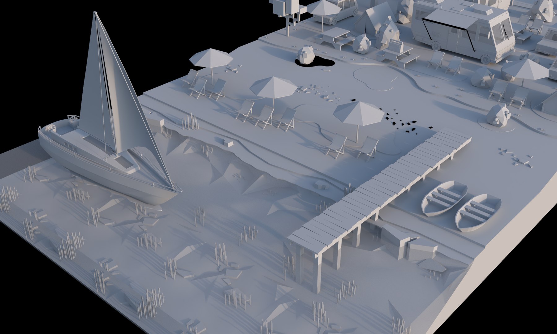 3D Stylized Beach Resort Environment 3D Model - TurboSquid 2503559