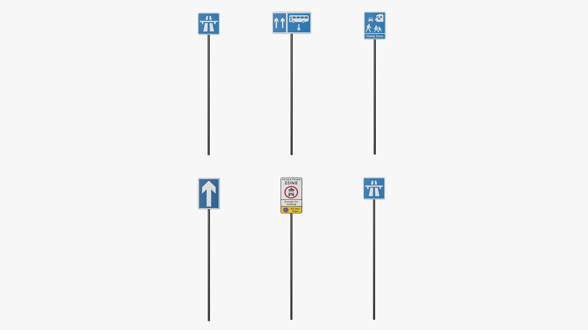 95 UK Traffic Road Signs Pack 3D model - TurboSquid 1952212