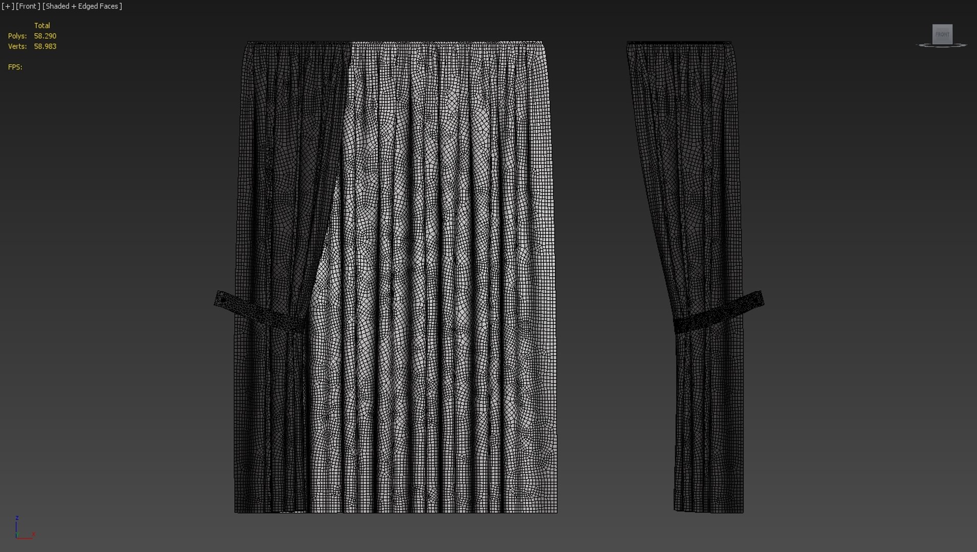 3d Curtain Tulle Model
