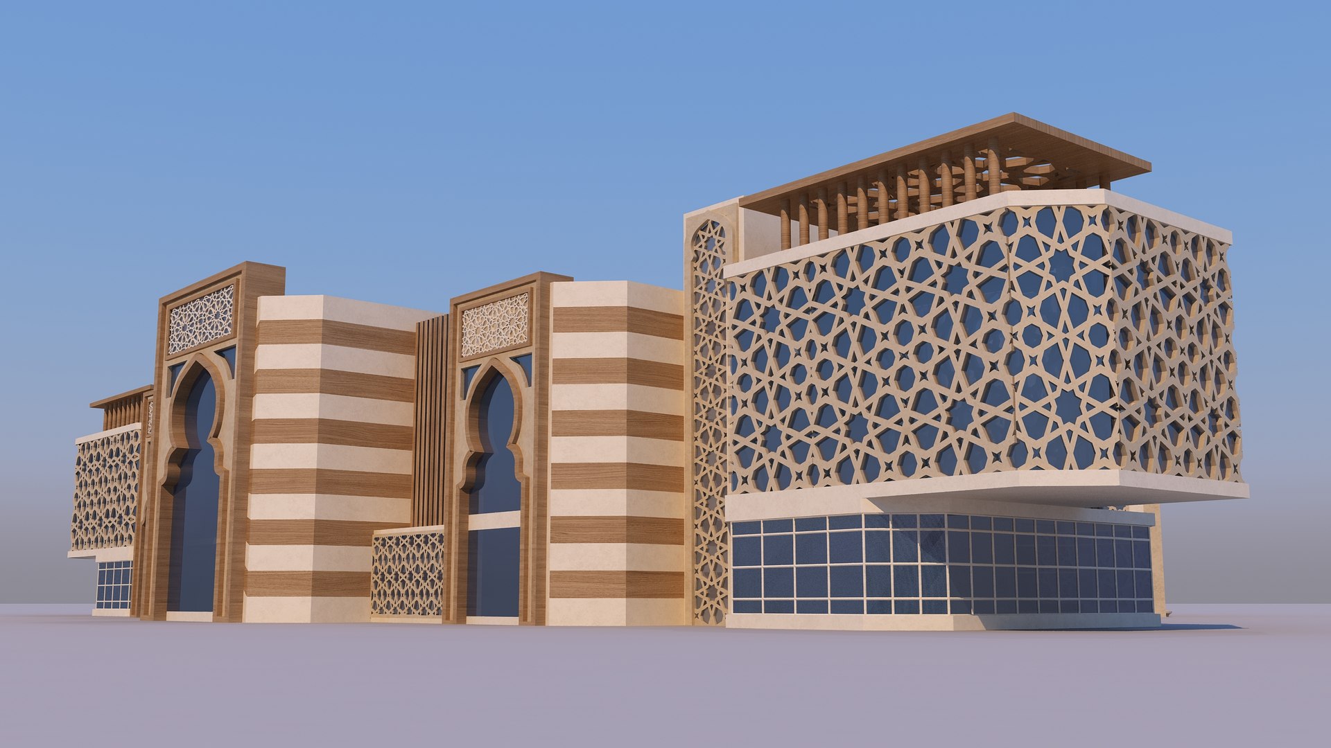 0165 - Islamic Facade Building 3D Model - TurboSquid 2240007