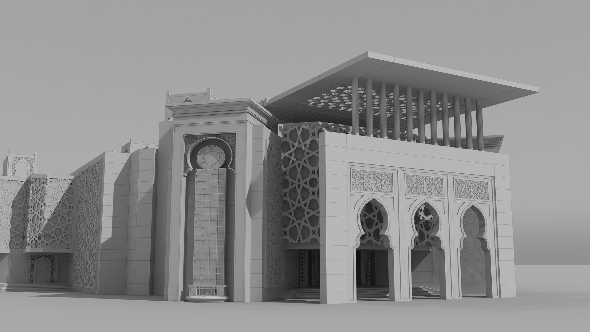0165 - Islamic Facade Building 3D Model - TurboSquid 2240007
