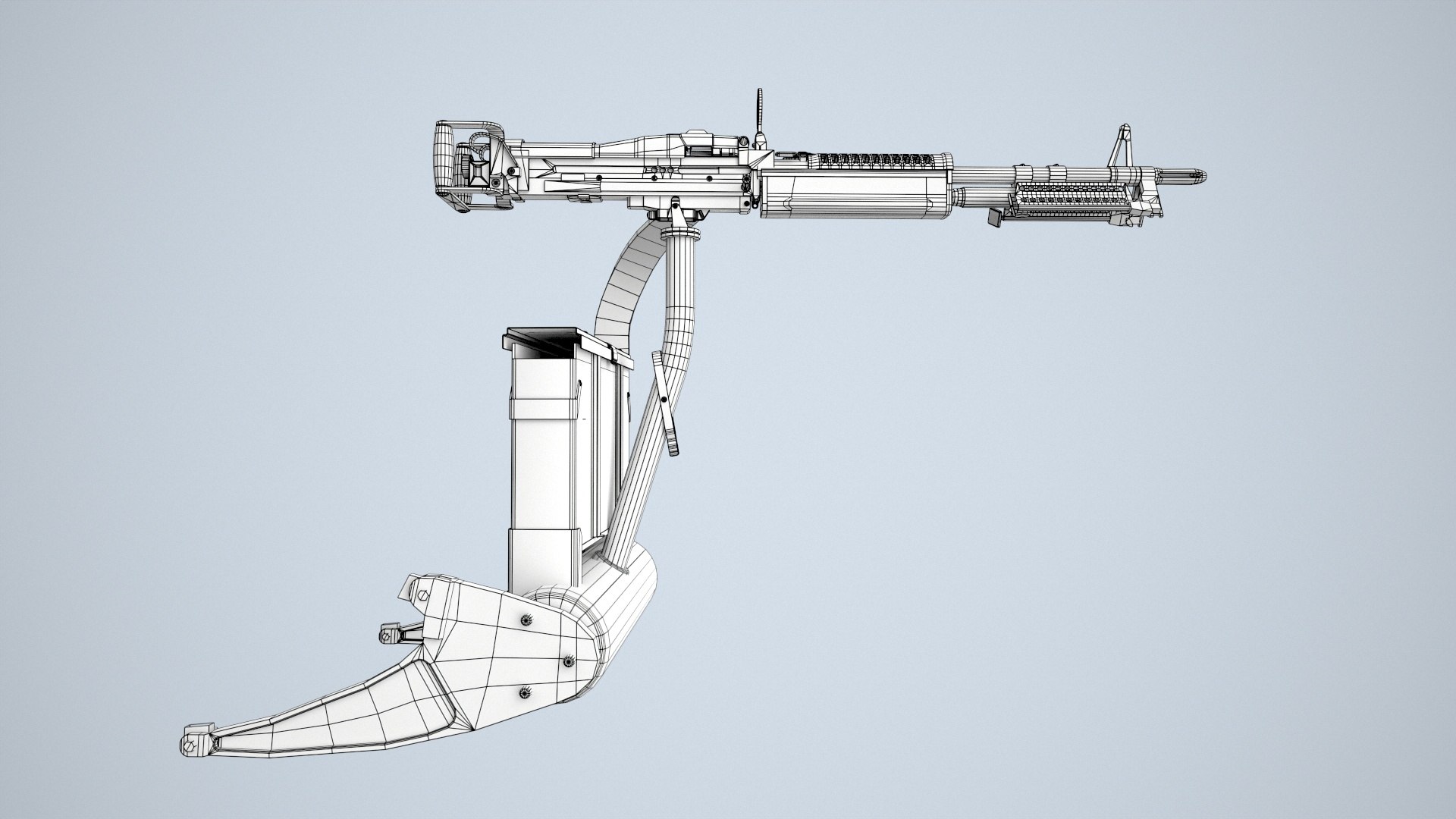 Machine Gun M-60D With Helicopter Mount Model - TurboSquid 2425852