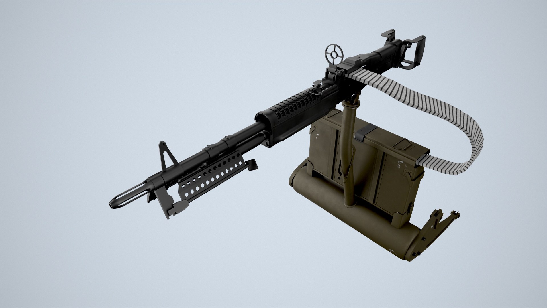 Machine Gun M-60D With Helicopter Mount Model - TurboSquid 2425852