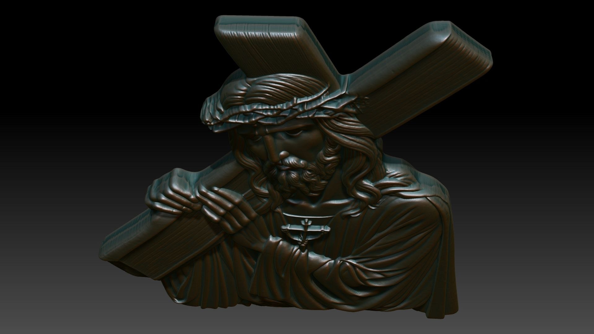 3D Jesus Carrying The Cross Basrelief 01 240608 - TurboSquid 2368275