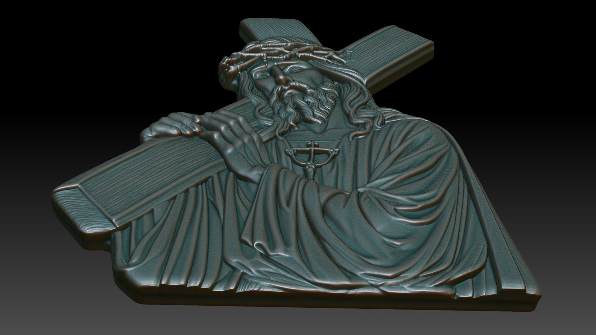 3D Jesus Carrying The Cross Basrelief 01 240608 - TurboSquid 2368275