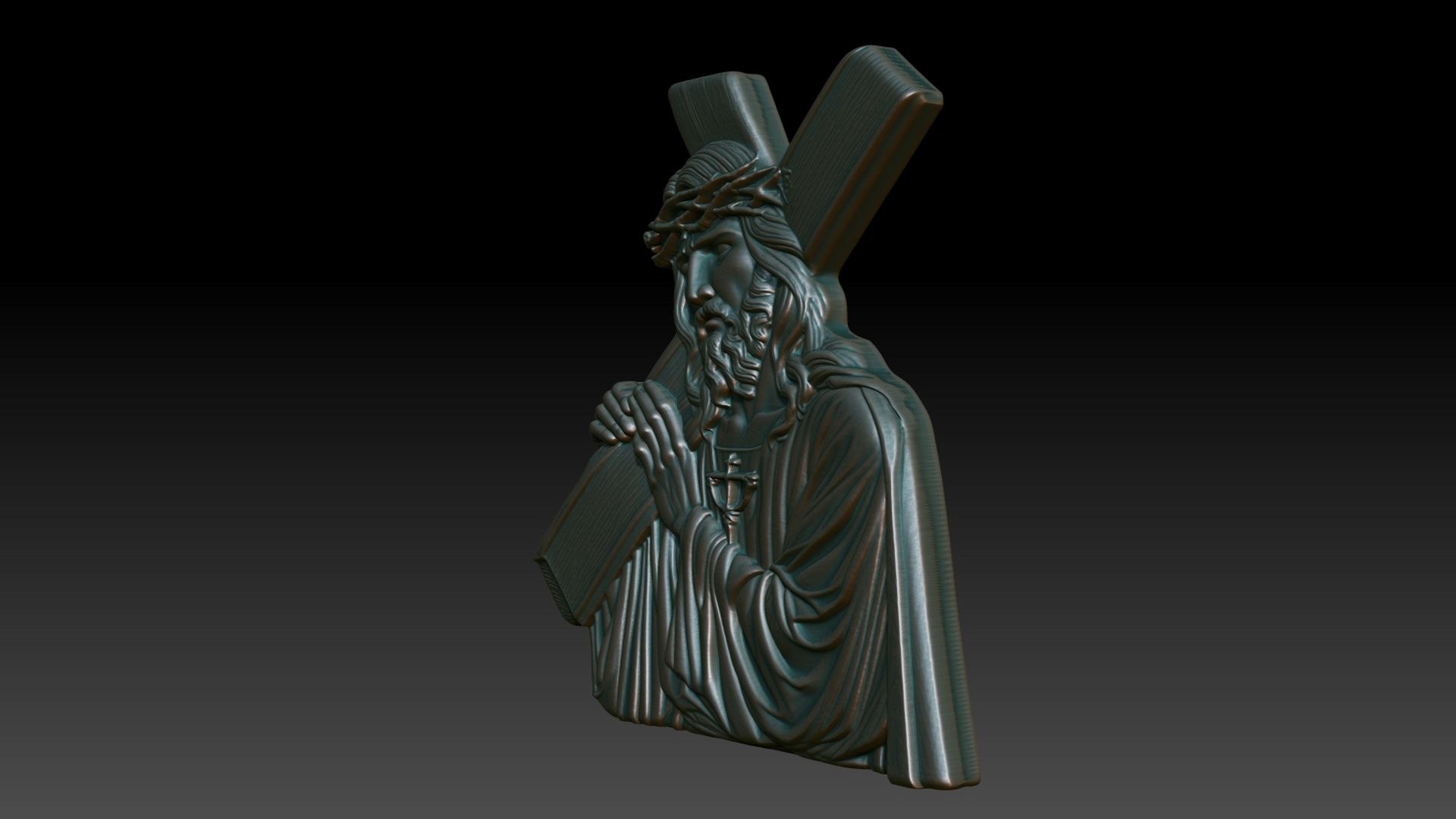3D Jesus Carrying The Cross Basrelief 01 240608 - TurboSquid 2368275