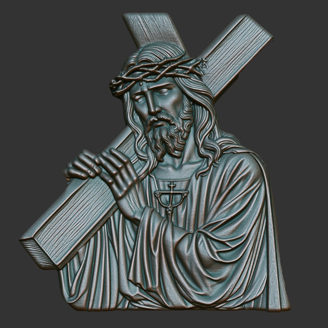 3D Jesus Carrying The Cross Basrelief 01 240608 - TurboSquid 2368275