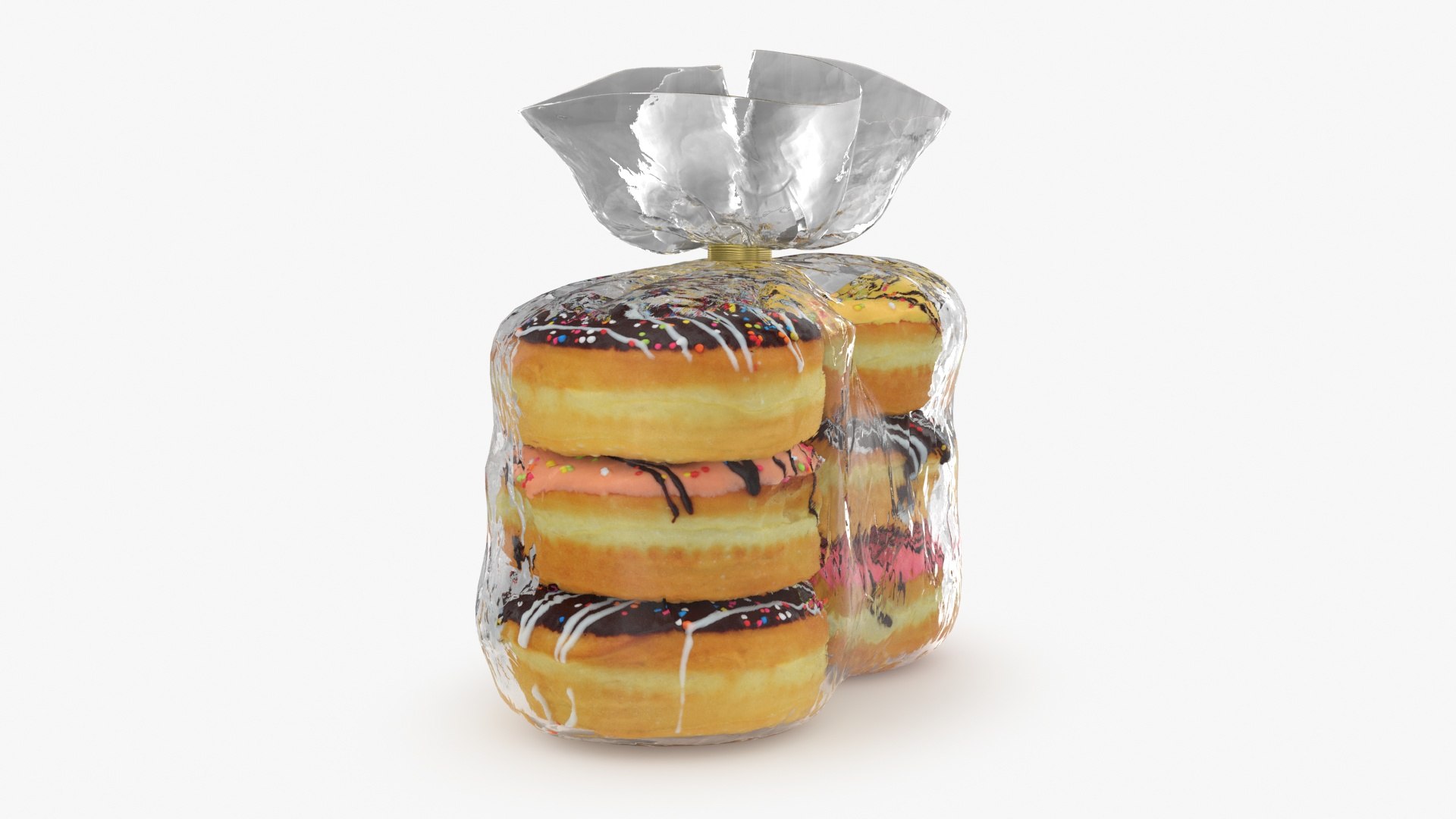 Wrapped Donuts 2 3D Model - TurboSquid 2185596