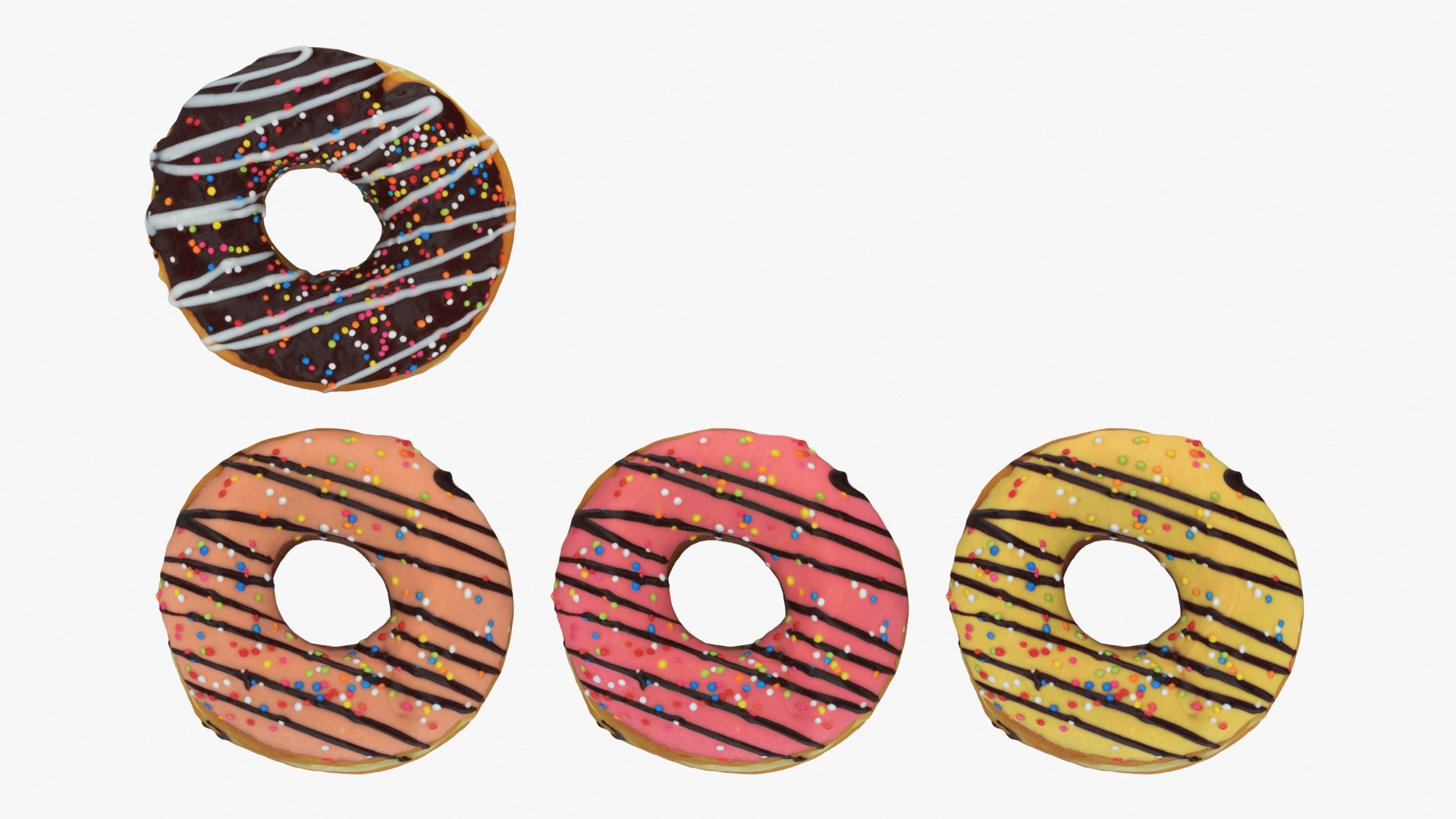 Wrapped Donuts 2 3D Model - TurboSquid 2185596