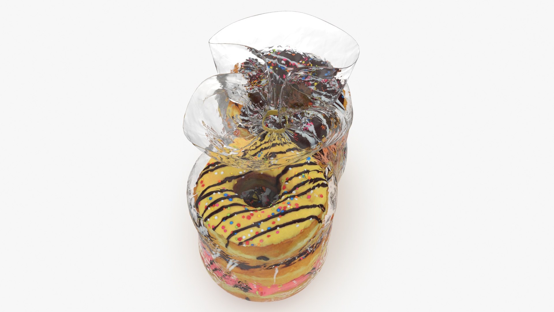 Wrapped Donuts 2 3D Model - TurboSquid 2185596