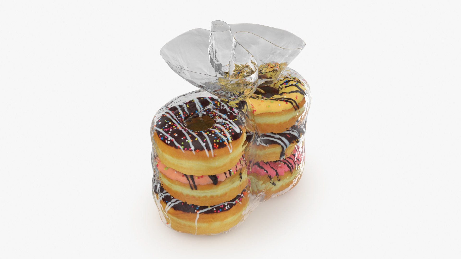 Wrapped Donuts 2 3D Model - TurboSquid 2185596