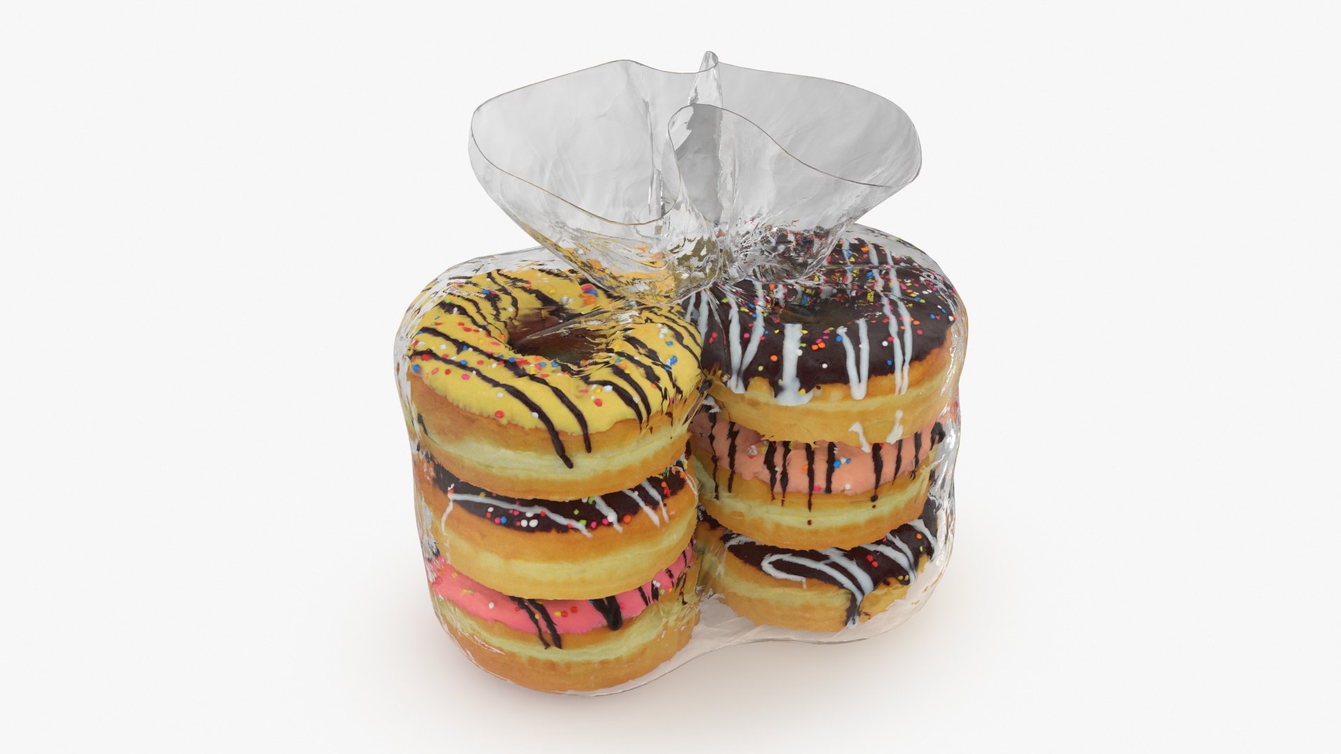 Wrapped Donuts 2 3D Model - TurboSquid 2185596