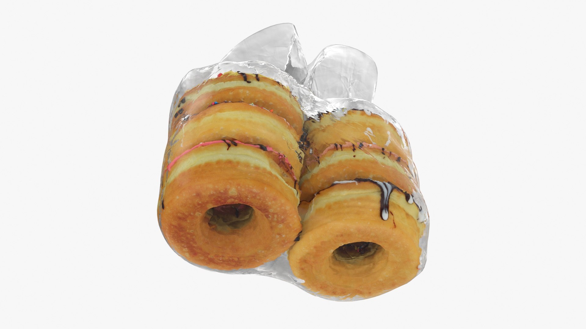 Wrapped Donuts 2 3D Model - TurboSquid 2185596