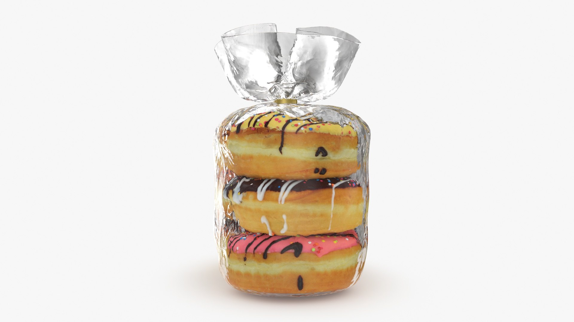 Wrapped Donuts 2 3D Model - TurboSquid 2185596