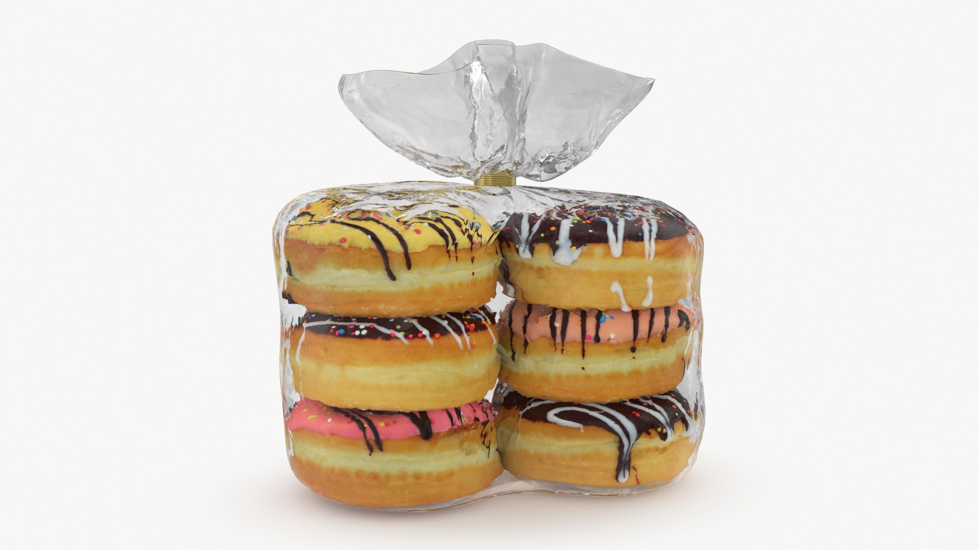 Wrapped Donuts 2 3D Model - TurboSquid 2185596