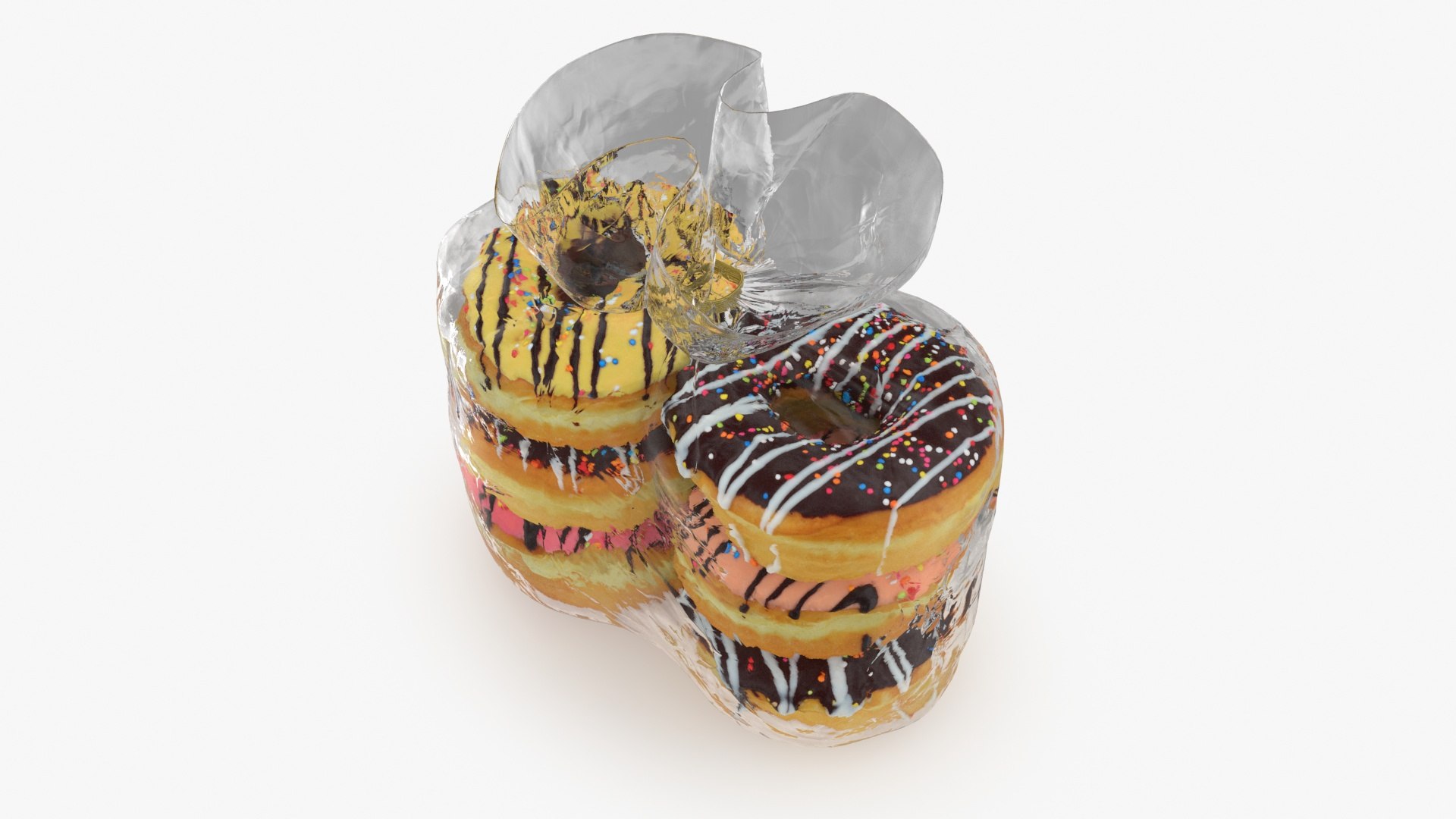 Wrapped Donuts 2 3D Model - TurboSquid 2185596