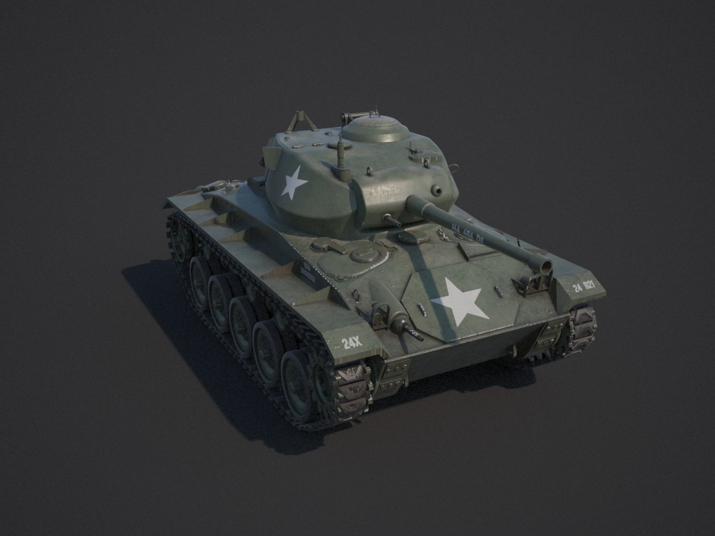 3D M24 Chaffee Model - TurboSquid 1238565