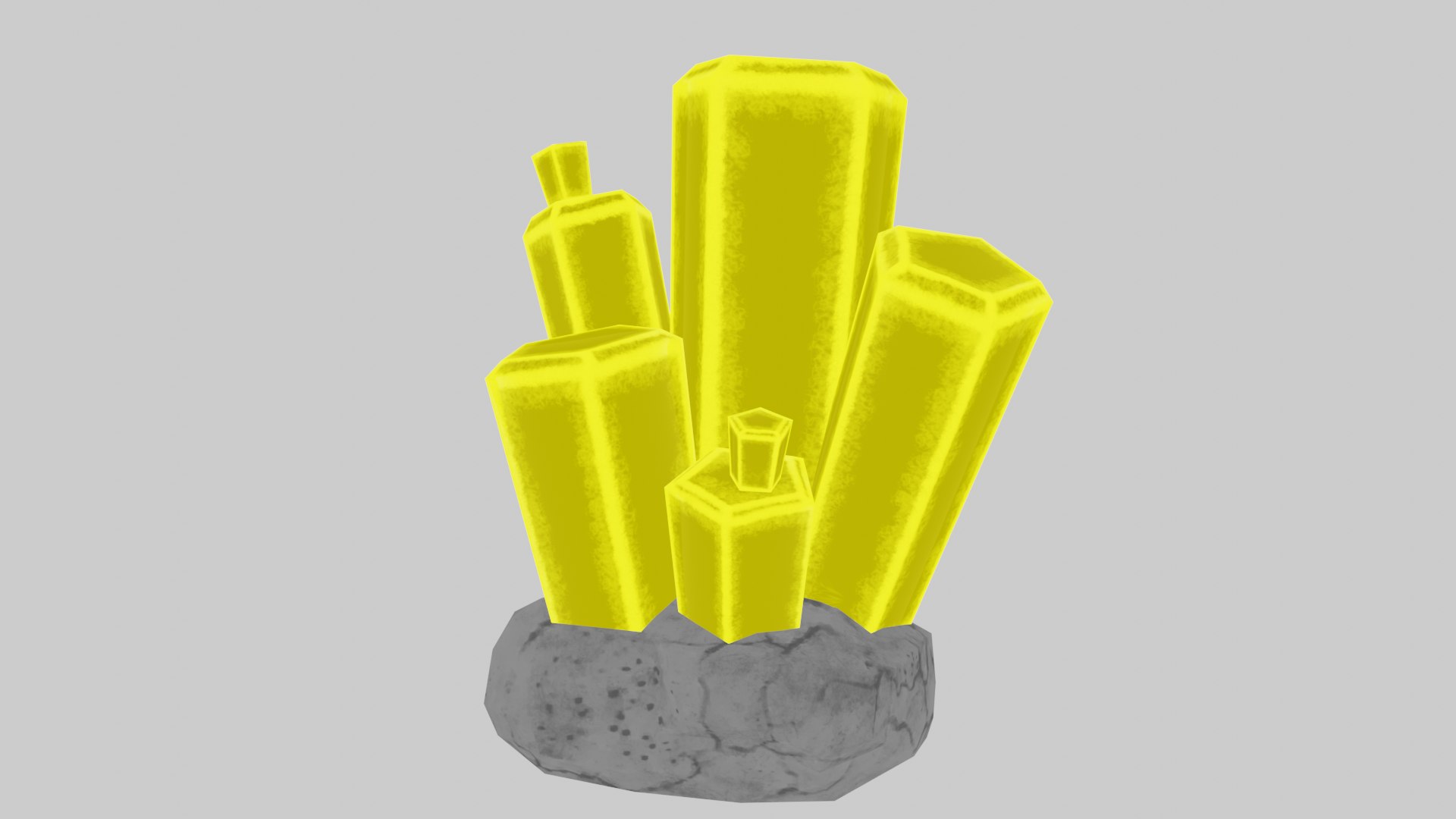 3D Yellow Stylized Rock Crystal Cluster Version 2 model - TurboSquid ...