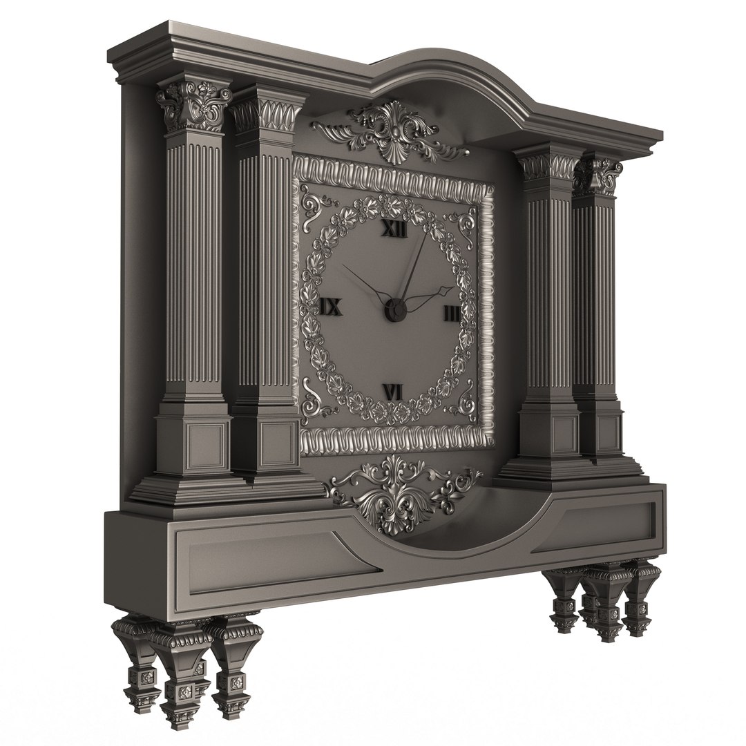 Classic Clock 09 Chrome 3D - TurboSquid 2137347