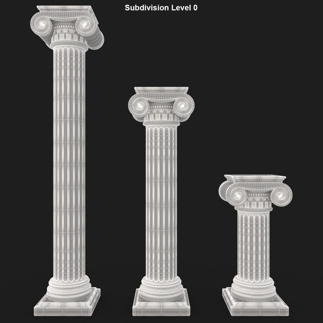Column 04 3 Sizes 3d Obj