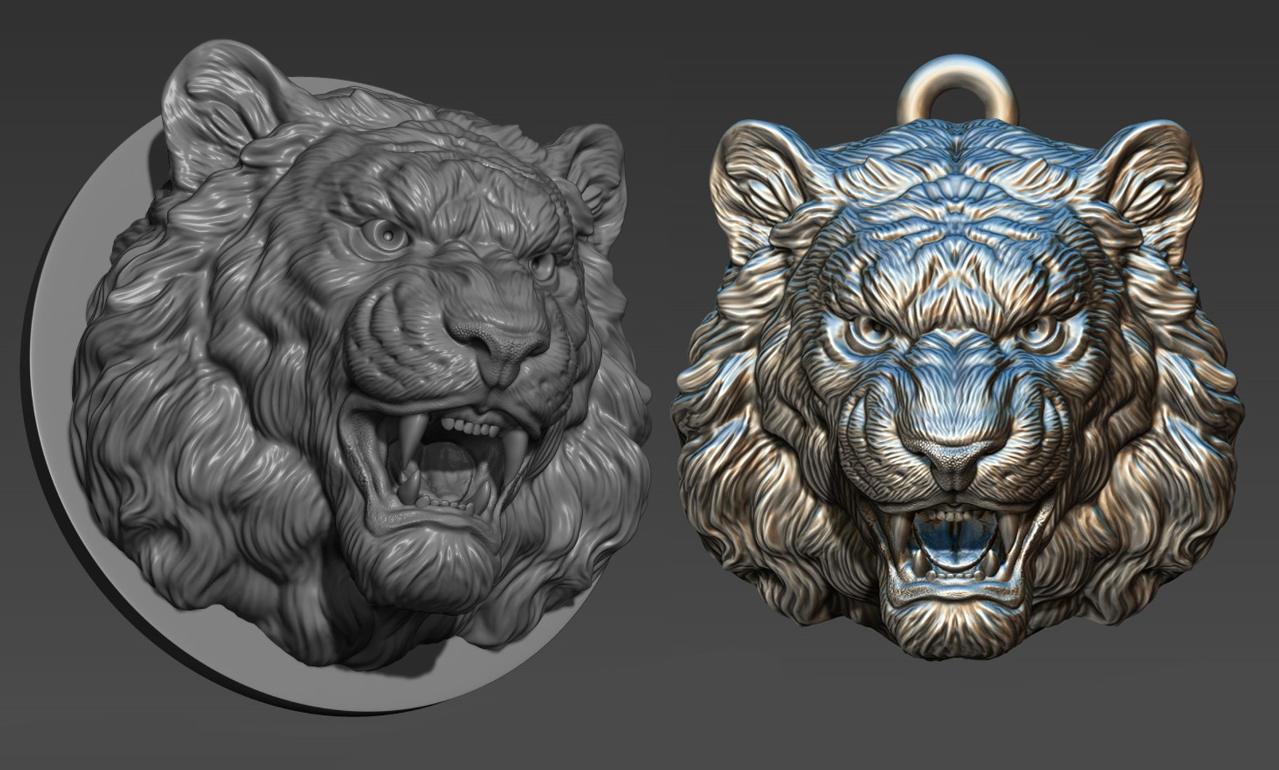 3D Tiger Pendant - TurboSquid 1809702
