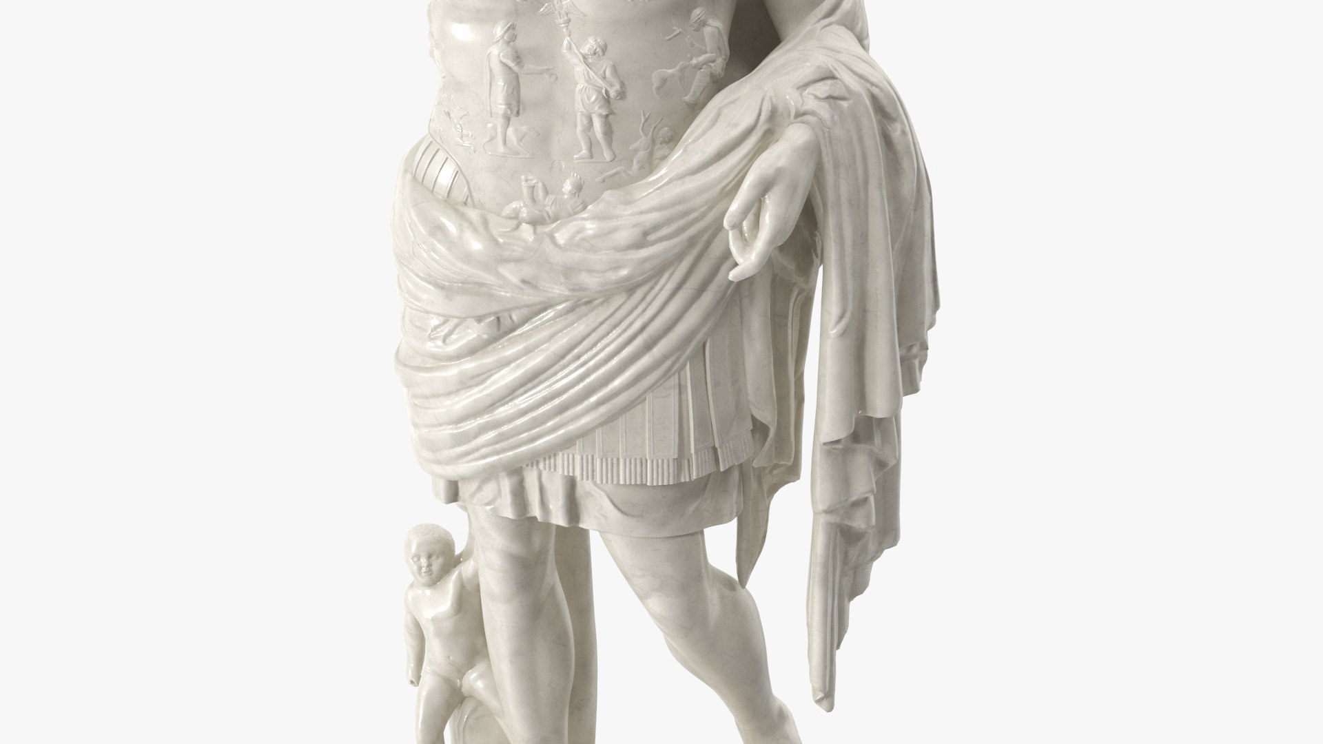 3D Caesar Augustus of Prima Porta Replica Statue Marble model ...
