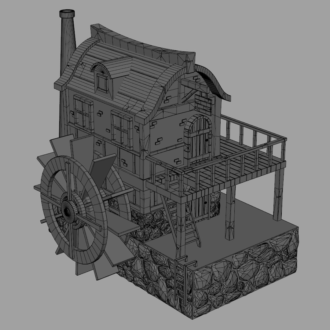 3D Model Stylized Watermill 01 - TurboSquid 1806827