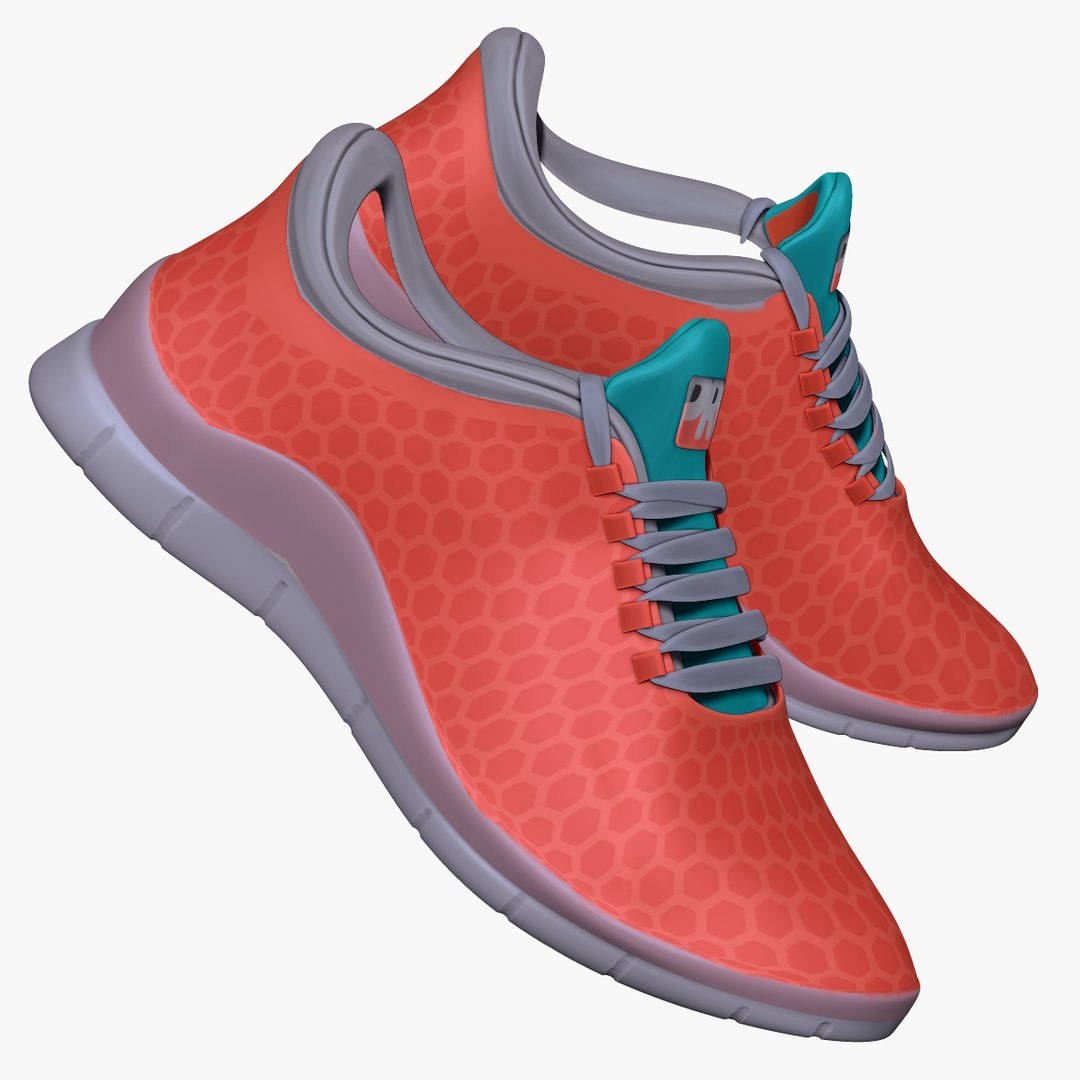 salmon blue sneaker obj