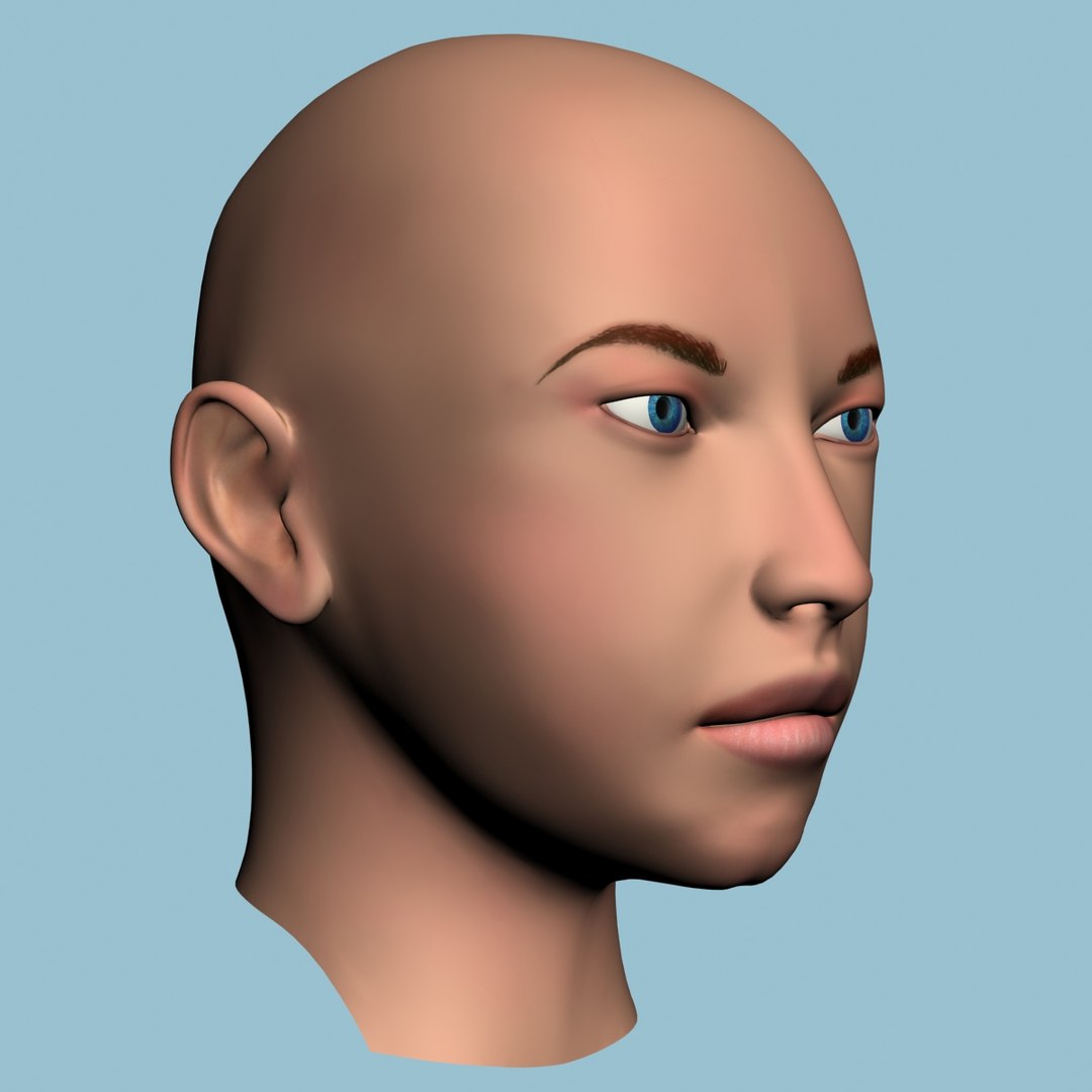 human female head 3d model