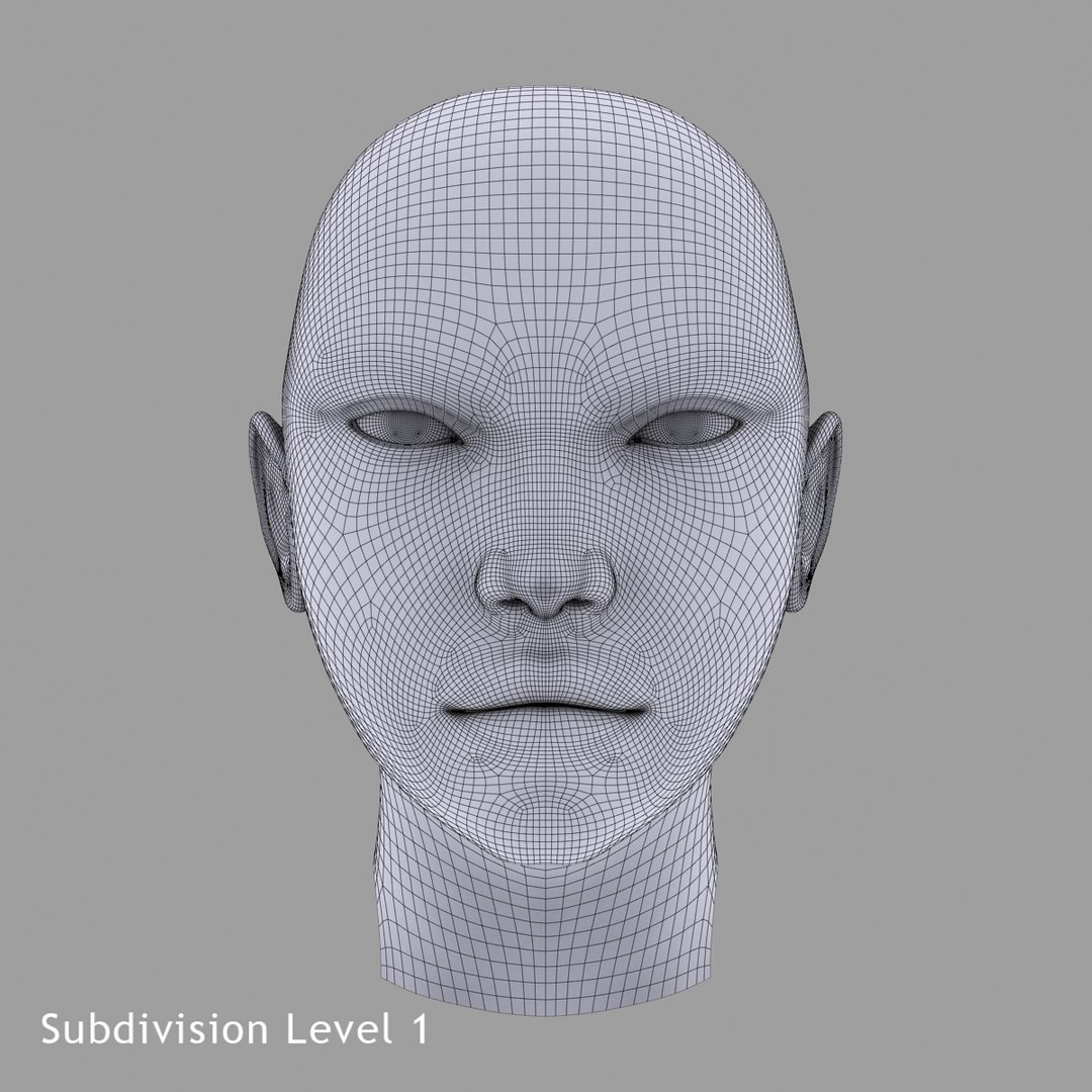 human female head 3d model