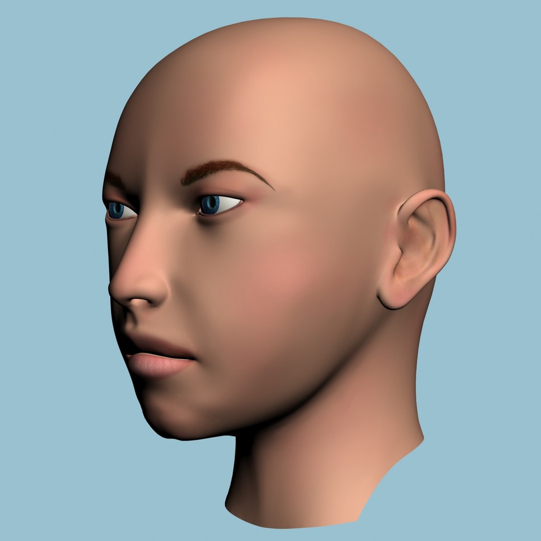 human female head 3d model