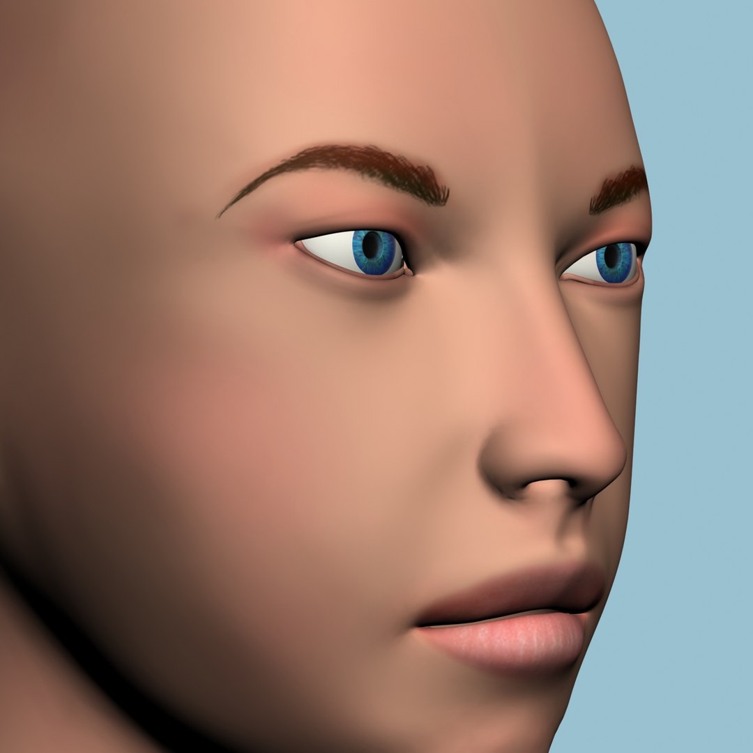 human female head 3d model