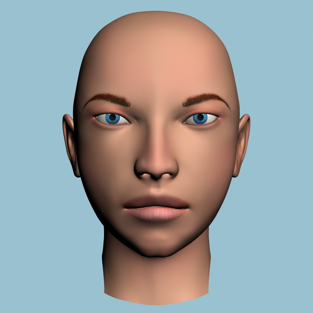 human female head 3d model