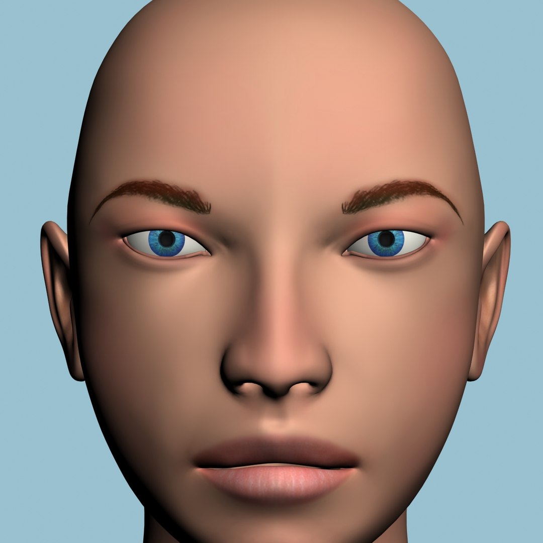 human female head 3d model