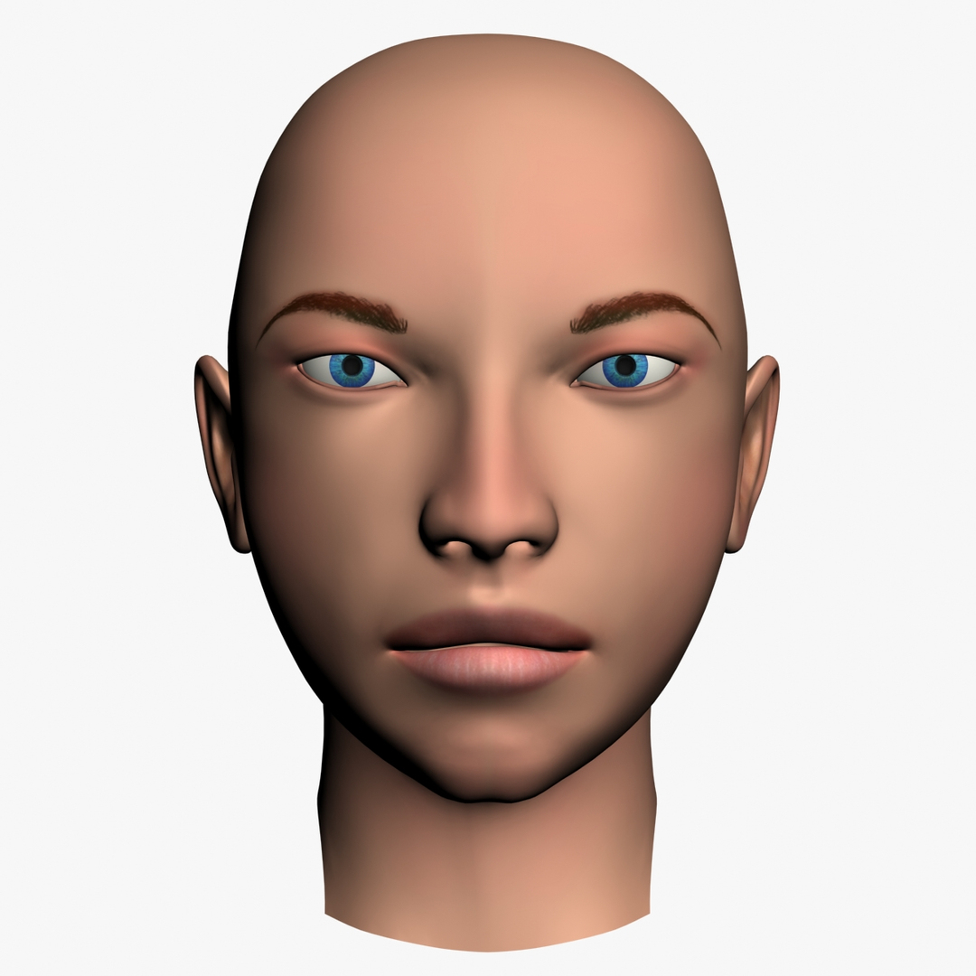 human female head 3d model