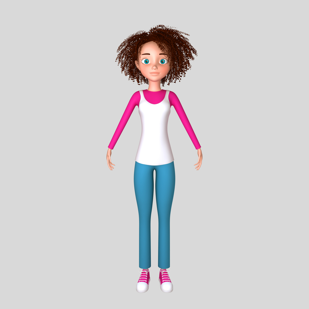 3D model girl cartoon toon - TurboSquid 1687765