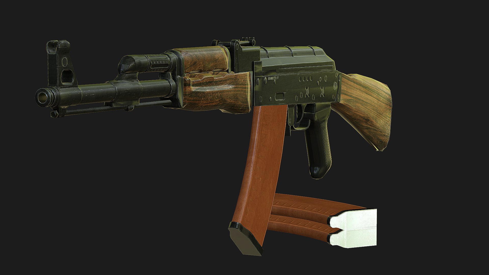 3d model kalashnikov assault rifle