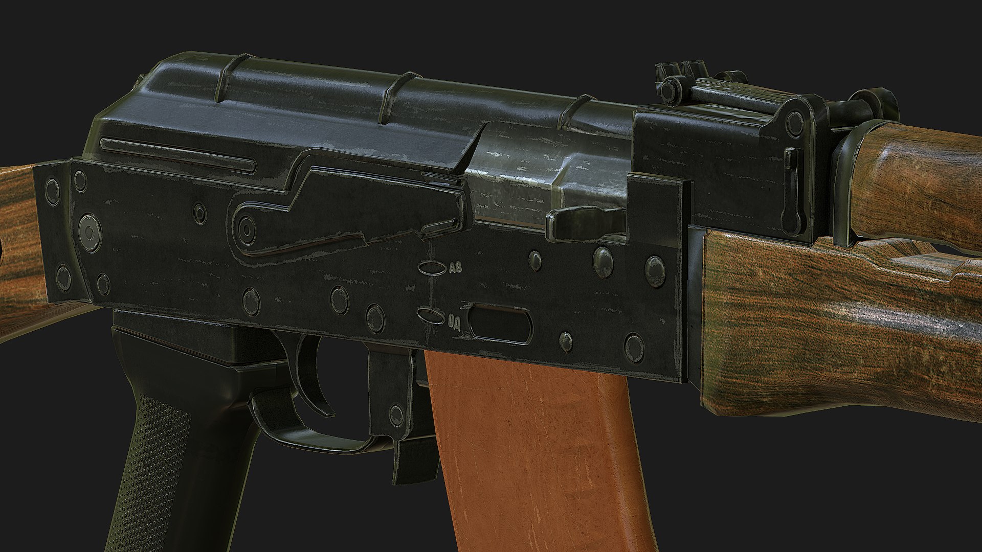 3d model kalashnikov assault rifle