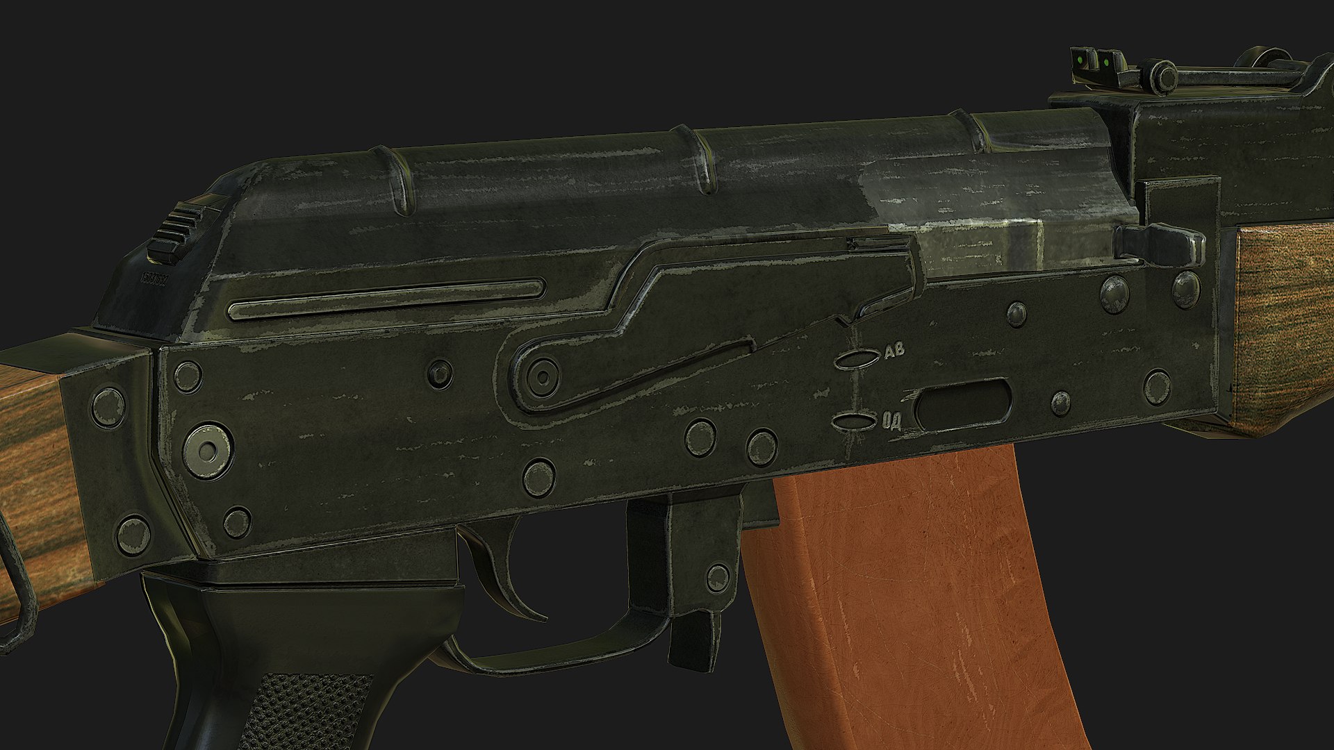 3d model kalashnikov assault rifle