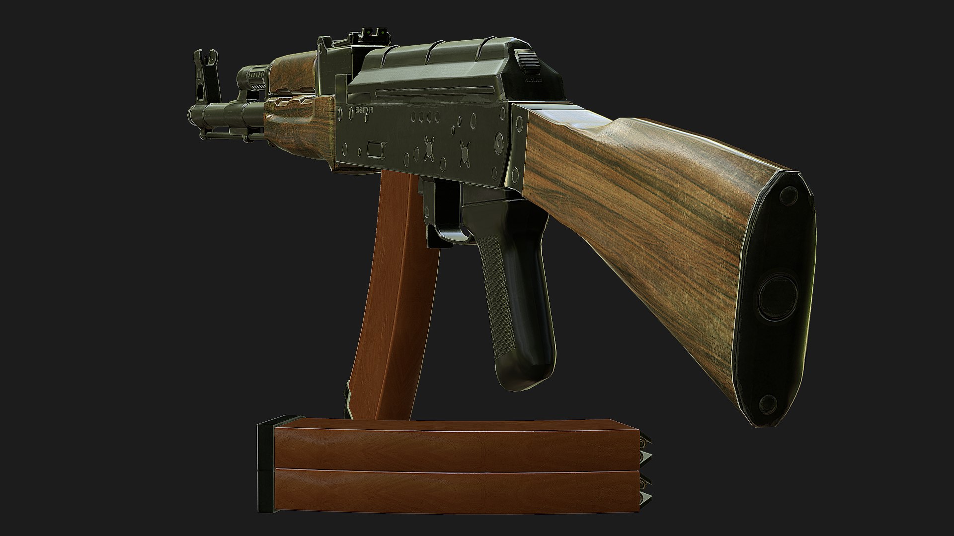 3d model kalashnikov assault rifle