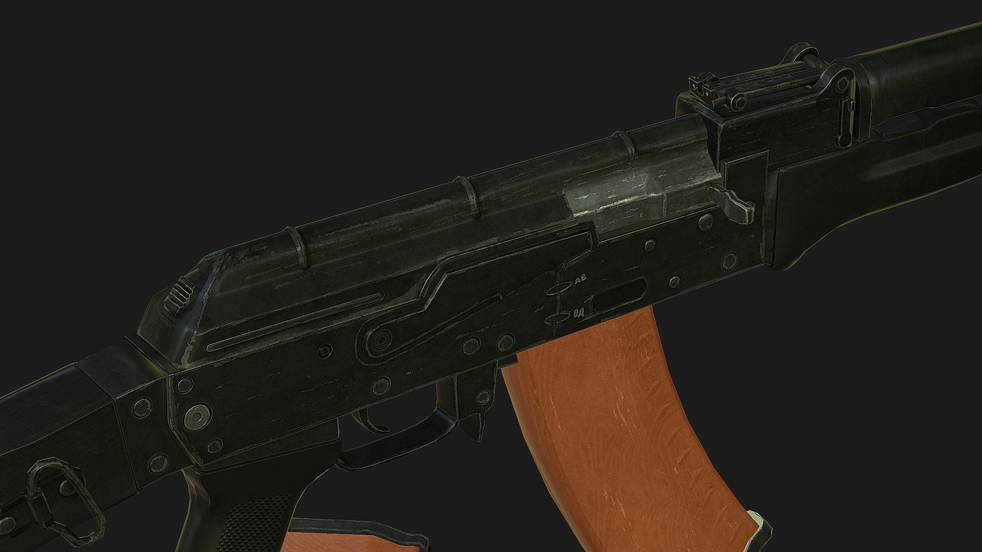 3d model kalashnikov assault rifle