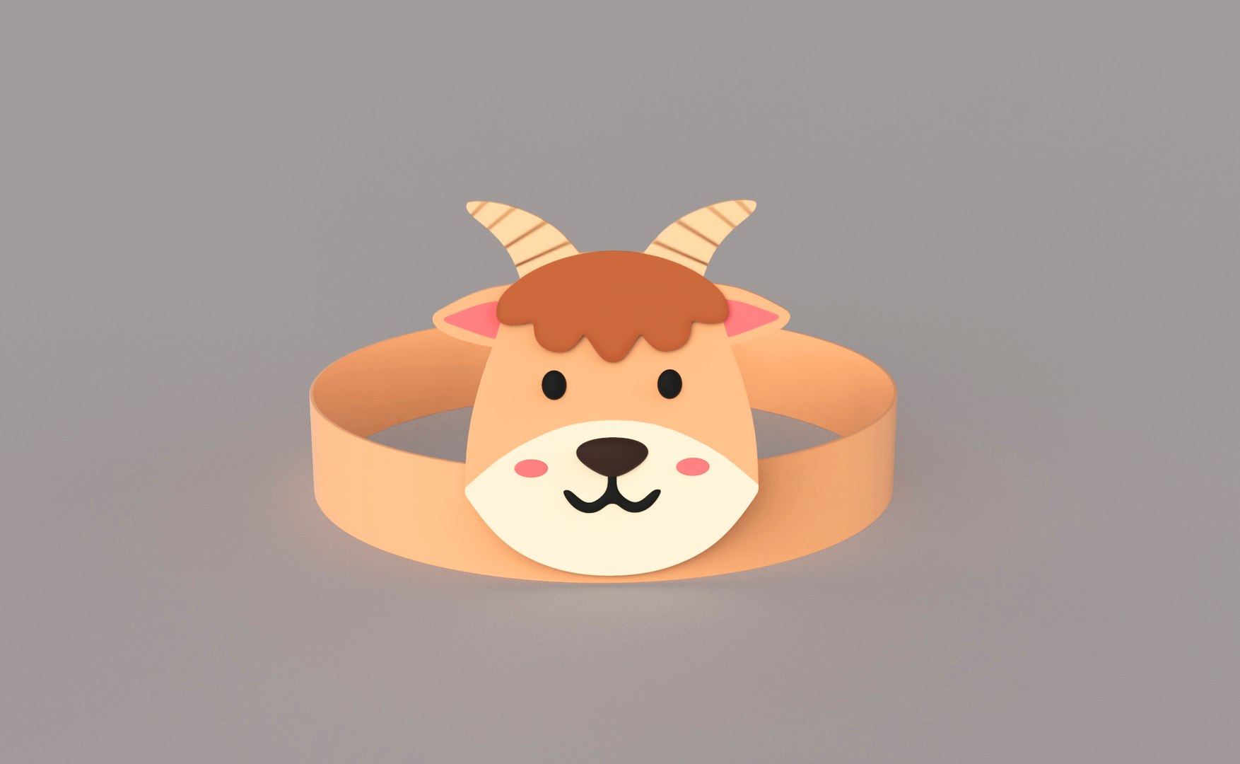 Paper Goat Headband 3D Model - TurboSquid 2265631