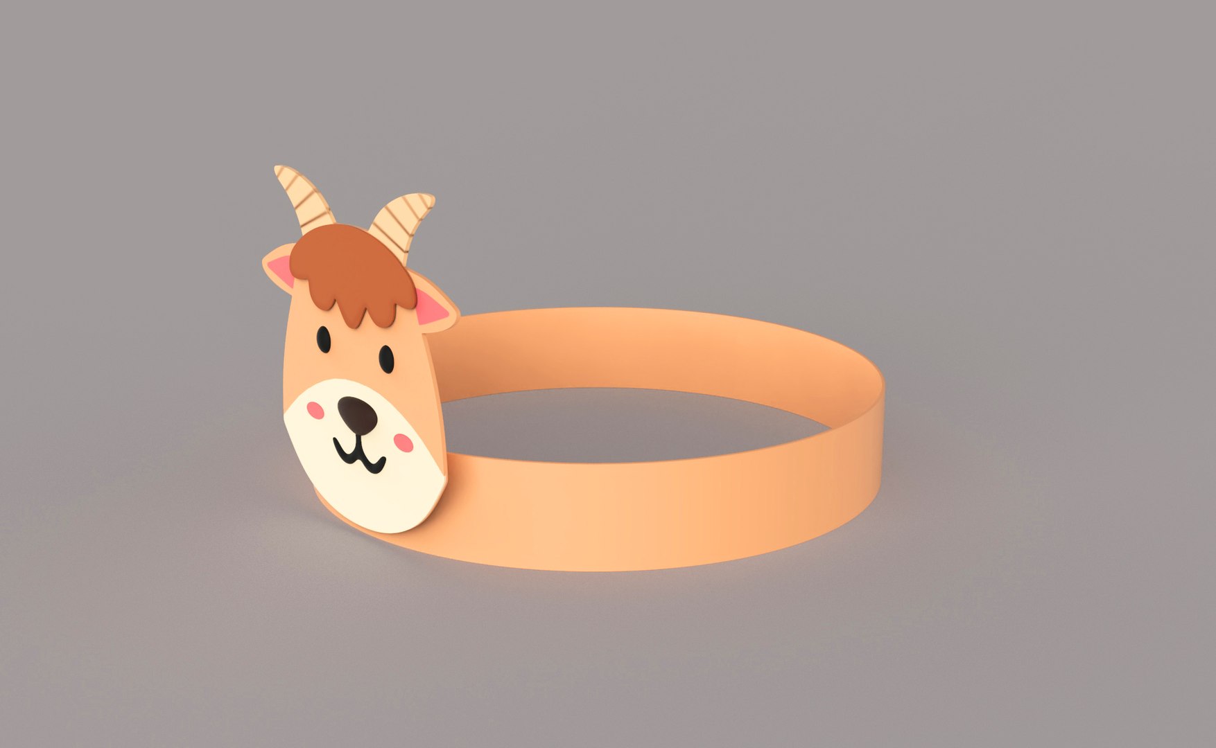 Paper Goat Headband 3D Model - TurboSquid 2265631